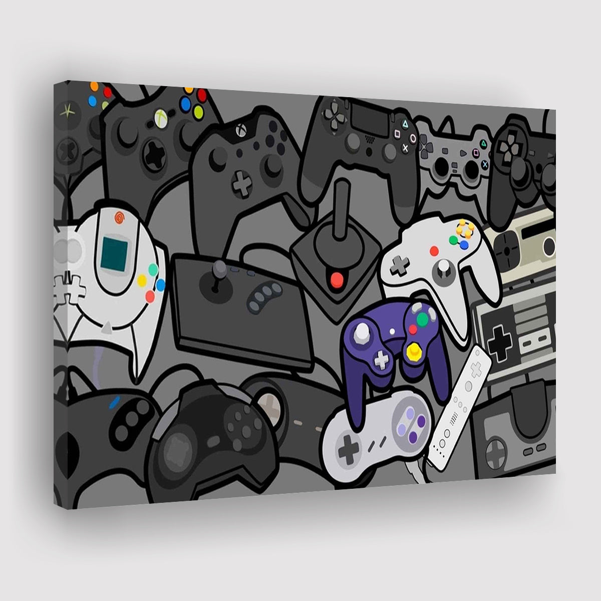 Video Gamer Decor Gamer Controllers Canvas Prints Wall Art - Painting ...