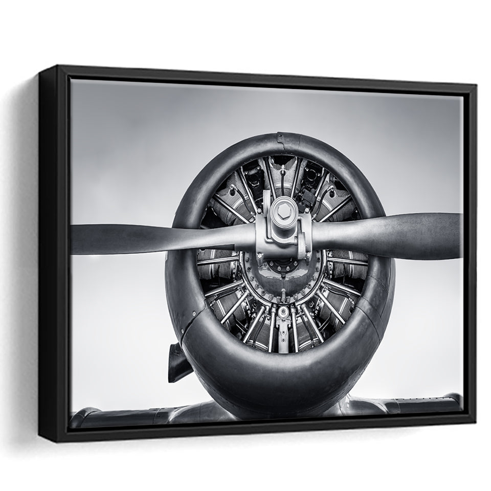 Vintage Aircraft Cylinder Propeller Framed Canvas Prints Wall Art Deco ...