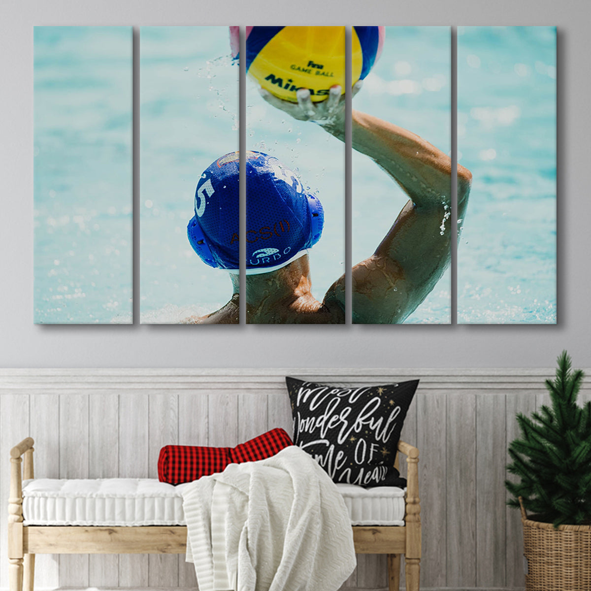 Water Polo, Water Polo 5 Panels B,Large Canvas,Canvas Prints Wall Art ...