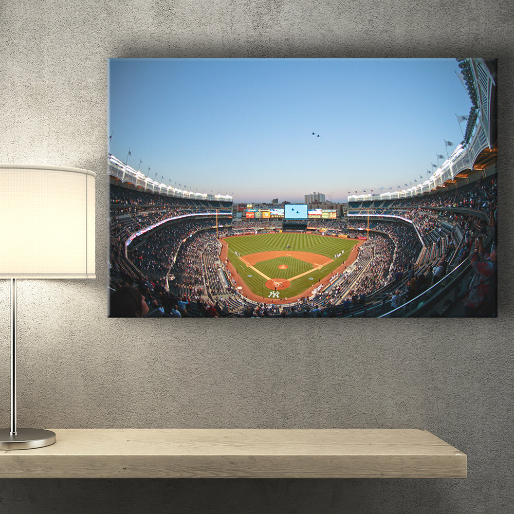 Yankee Stadium with the Helicopter, Stadium Canvas, Sport Art, Gift fo ...