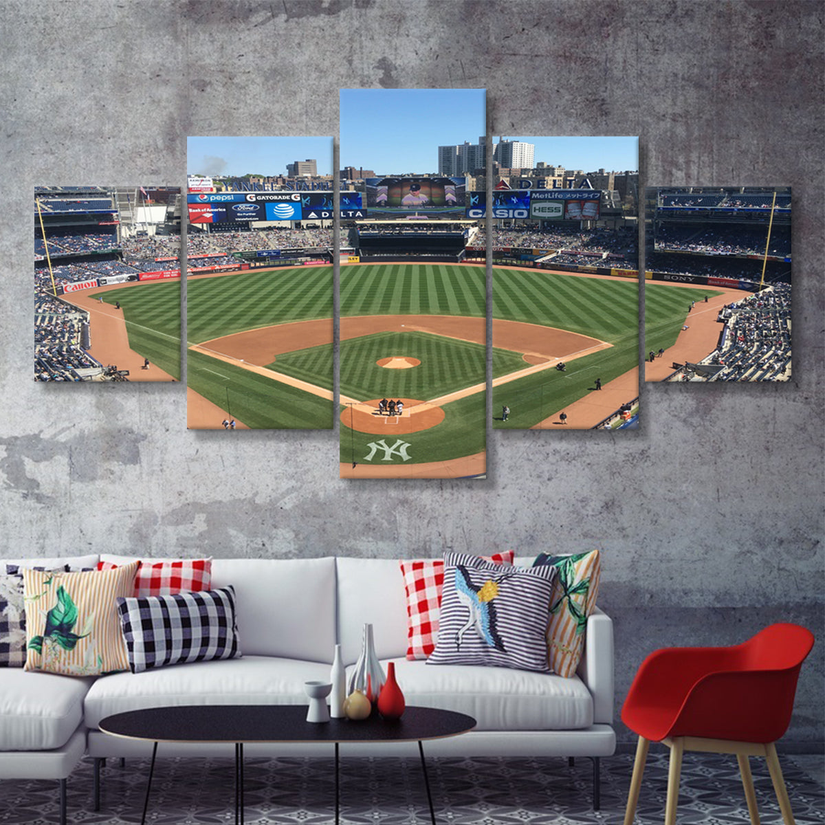 Yankee Stadium 5 Pieces Canvas Prints Wall Art - Painting Canvas, Mult ...
