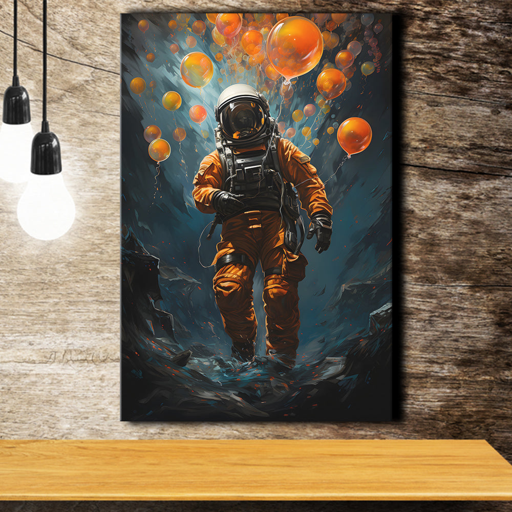 Astronaut And Balloons V1 Canvas Prints Wall Art Home Decor, Painting ...