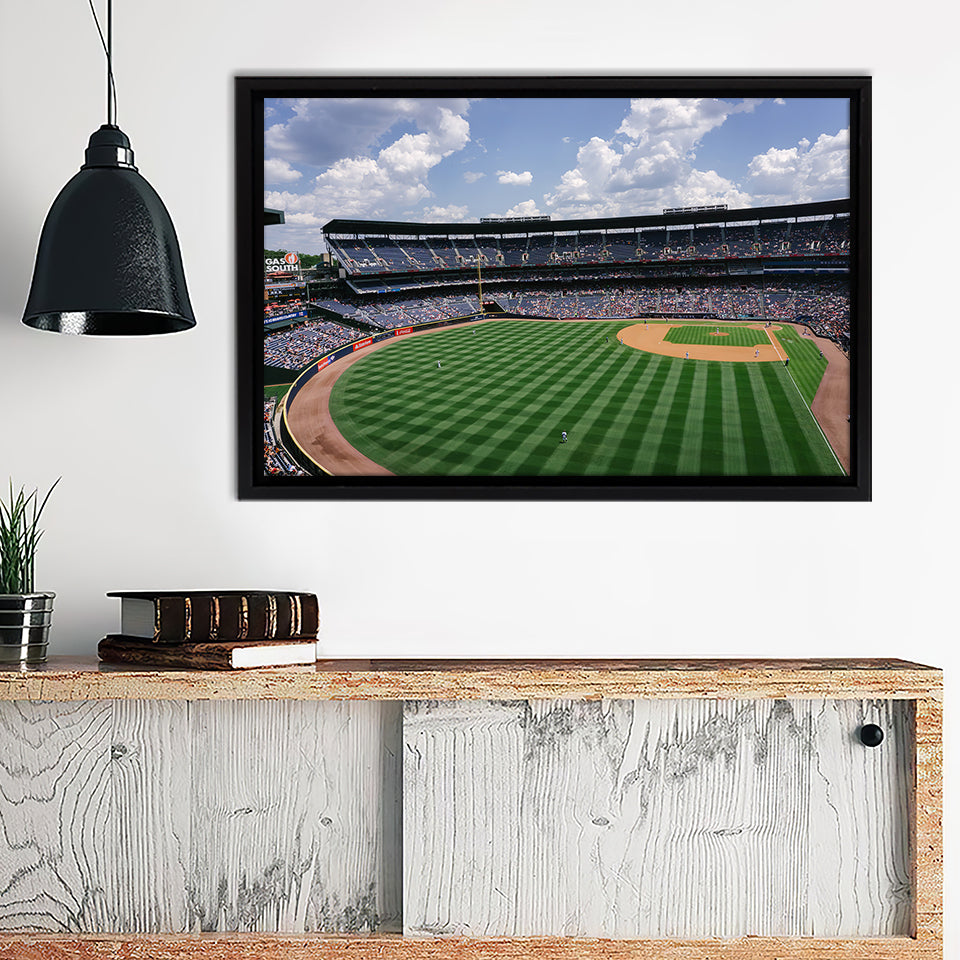 Athlete Ballpark Baseball Stadium Game Framed Canvas Prints Wall Art ...