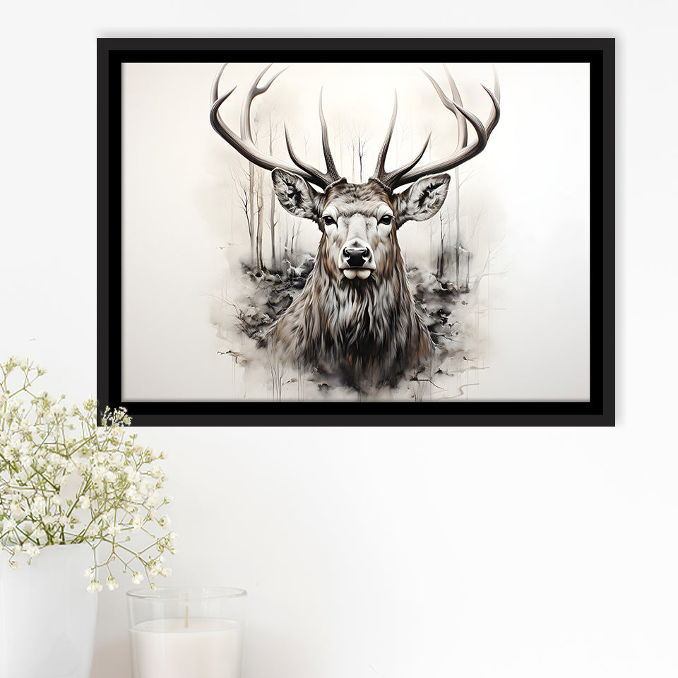 how to draw a deer with background