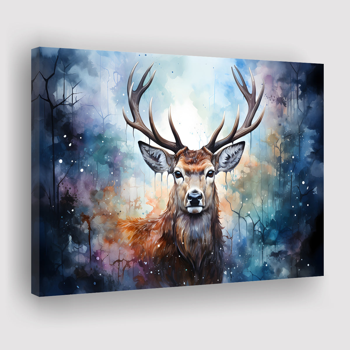 Deer Stag Head Water Color In The Forest V4 Canvas Prints Wall Art Hom ...