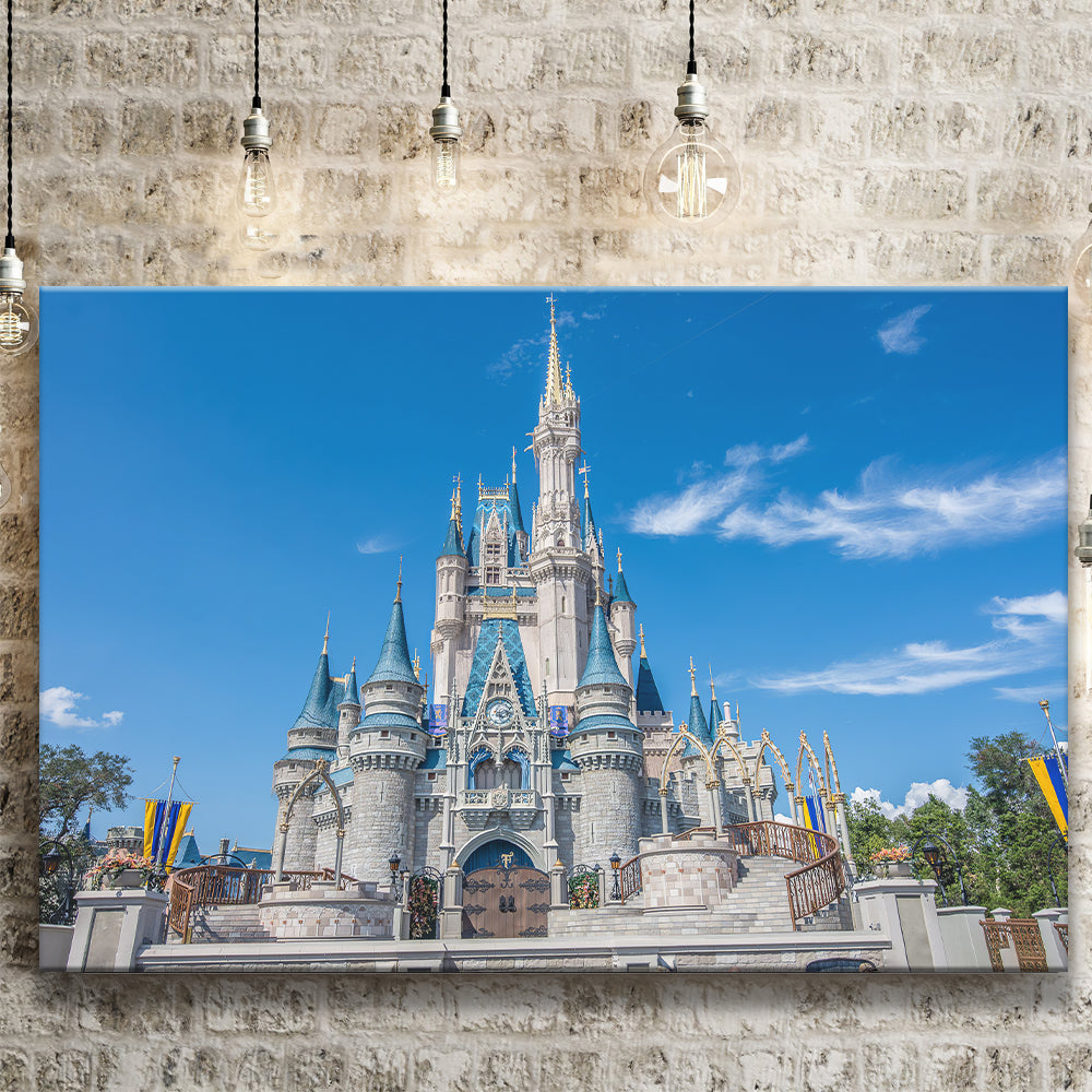 Cinderella World Cinderella Castle With Blue Sky Canvas Prints Wall Ar ...