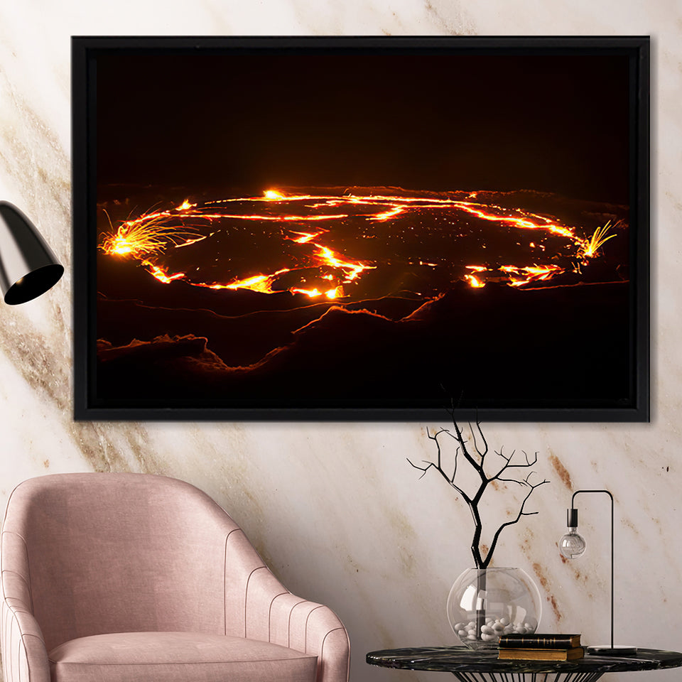 eruption of volcano Erta Ale Ethiopia Framed Canvas Prints Wall Art ...