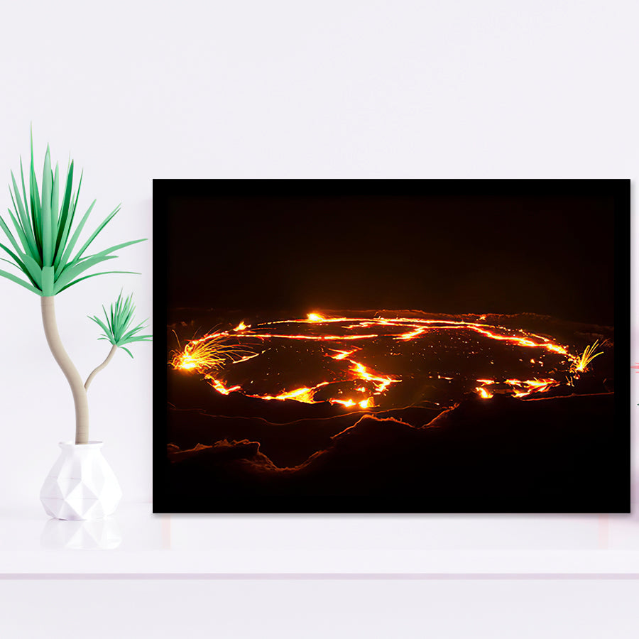 eruption of volcano Erta Ale Ethiopia Framed Art Prints Wall Decor - P ...