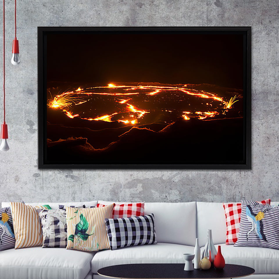 eruption of volcano Erta Ale Ethiopia Framed Canvas Prints Wall Art ...