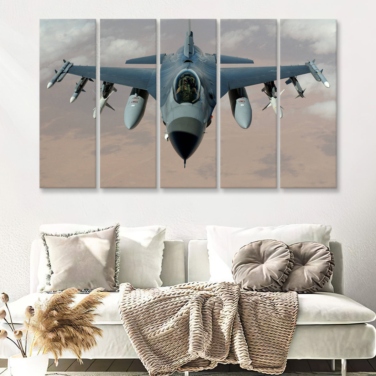 Fighter Jet Fighter Aircraft F 16 Falcon Aircraft 5 Piece B Canvas Pri ...