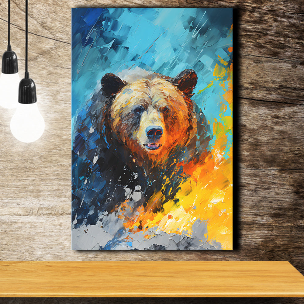 Painting Of Bear Portrait V1 Canvas Prints Wall Art Home Decor, Painti ...