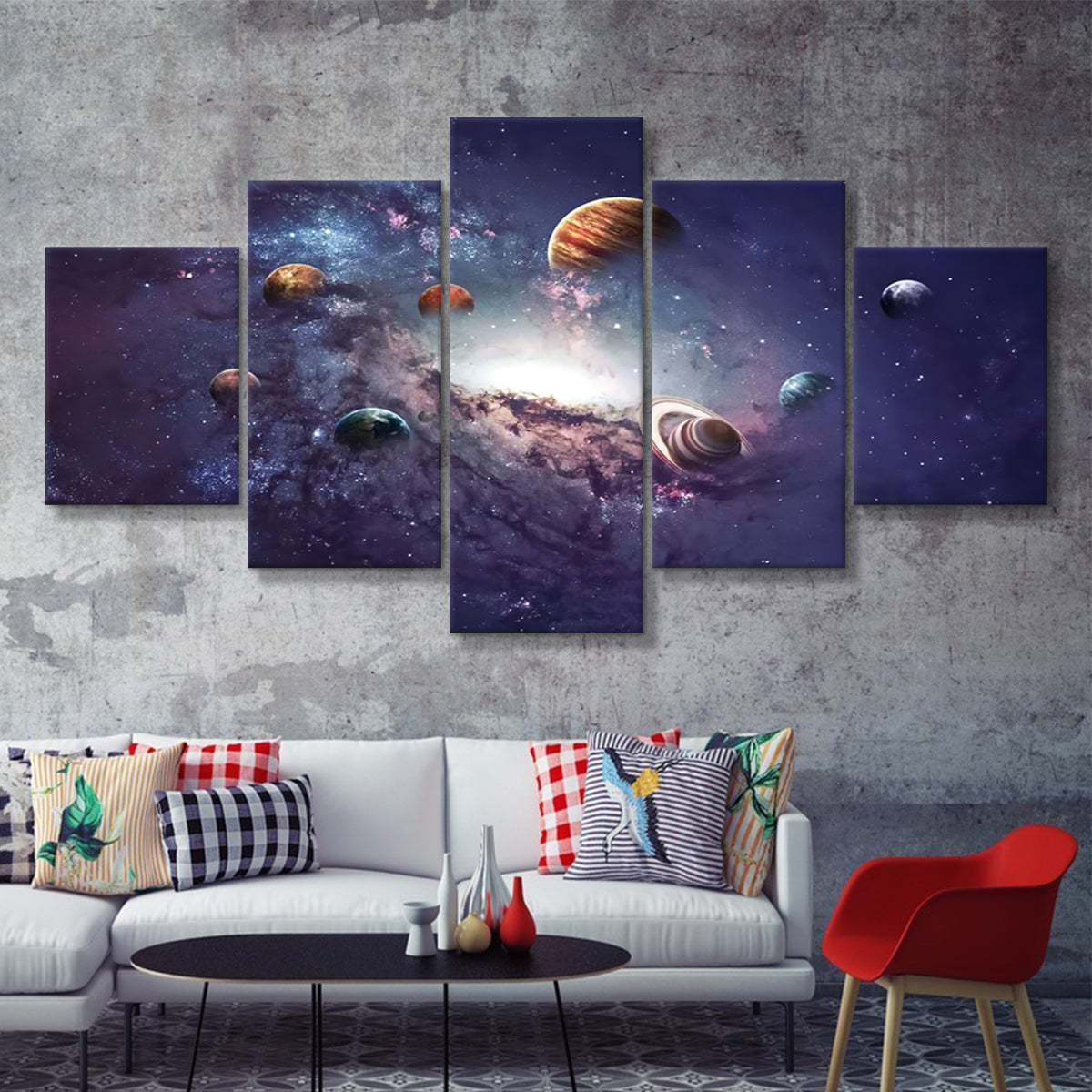 Presents Creating Planets Of The Solar System 5 Pieces Canvas Prints W ...